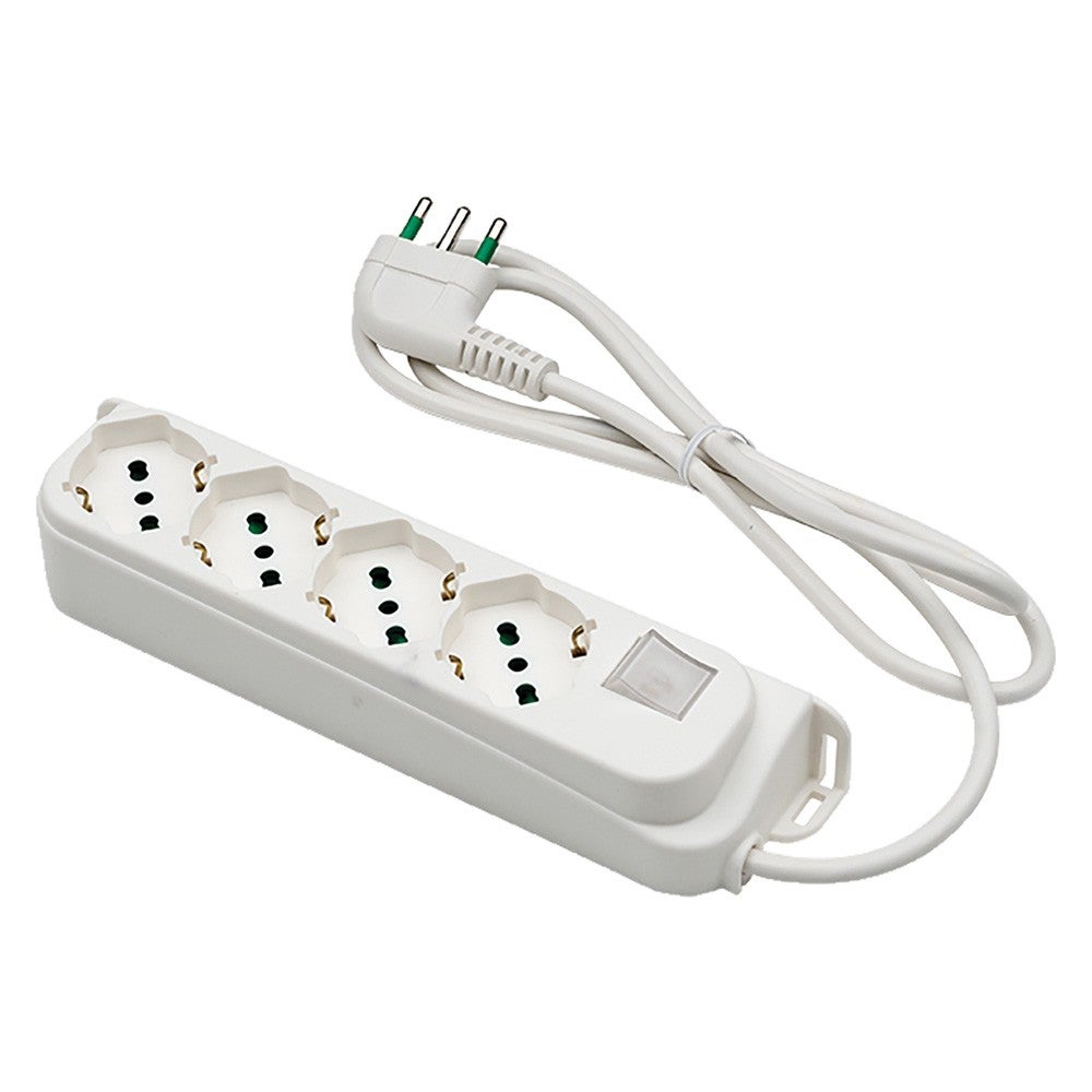 Multisocket 3 sockets schuko Italian/German 2P+T 16A cable 1,5m plug ...