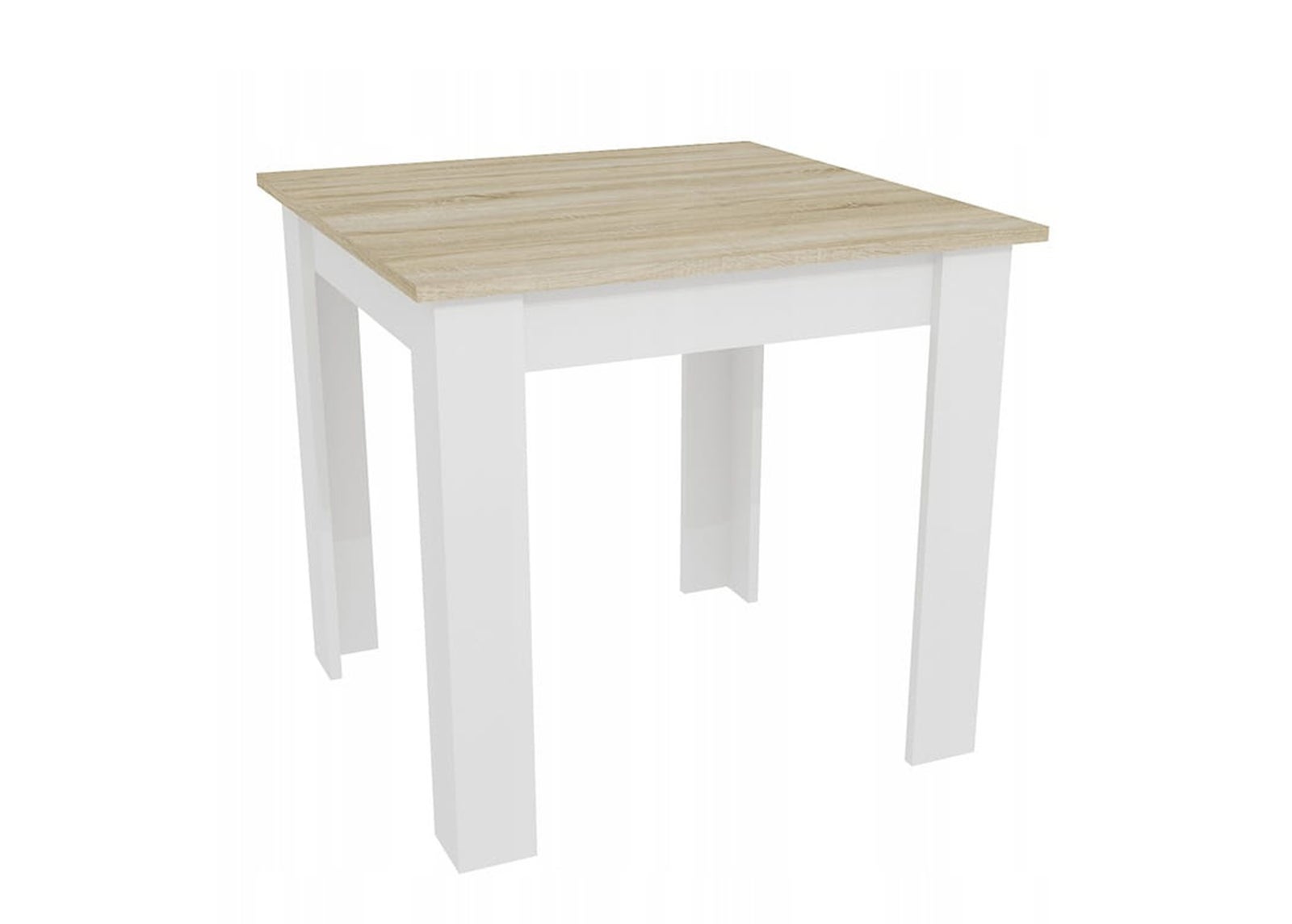 Table à manger carrée moderne 80x80 cm, chêne sonoma + blanc | Leroy Merlin