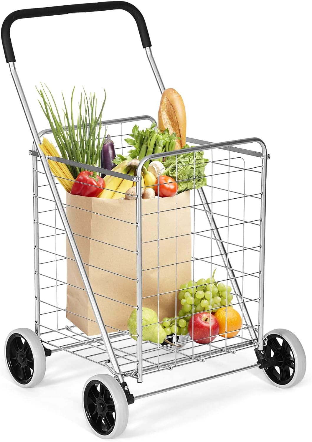 Carro de la Compra Plegable Multiusos 83L, Carrito Compra Portátil con ...