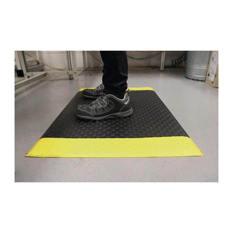 Revêtement de sol pour poste de travail L900xL600xS9,5mm noir avec ...