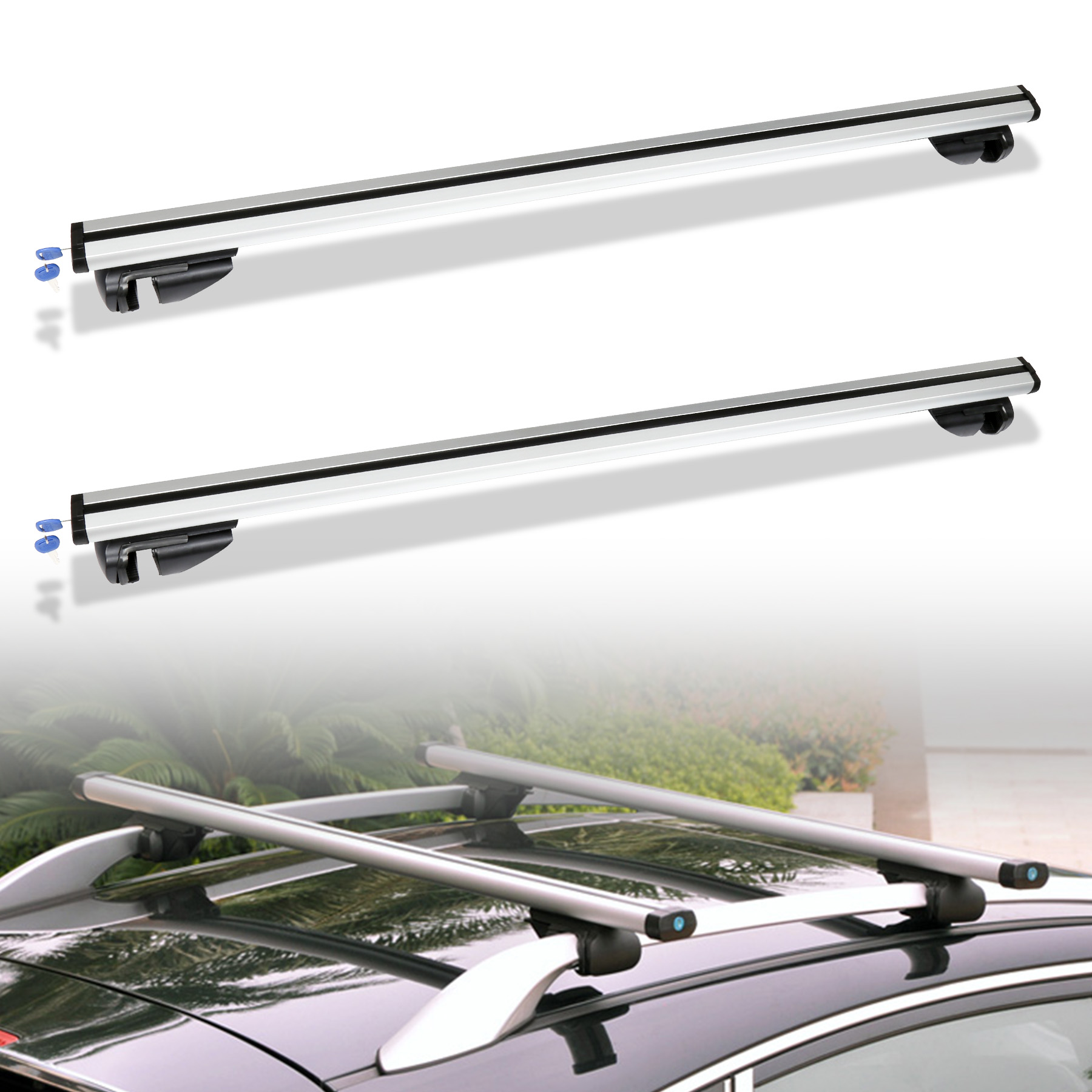 Barra de techo universal L124 Barra de techo ajustable 150 kg de ...