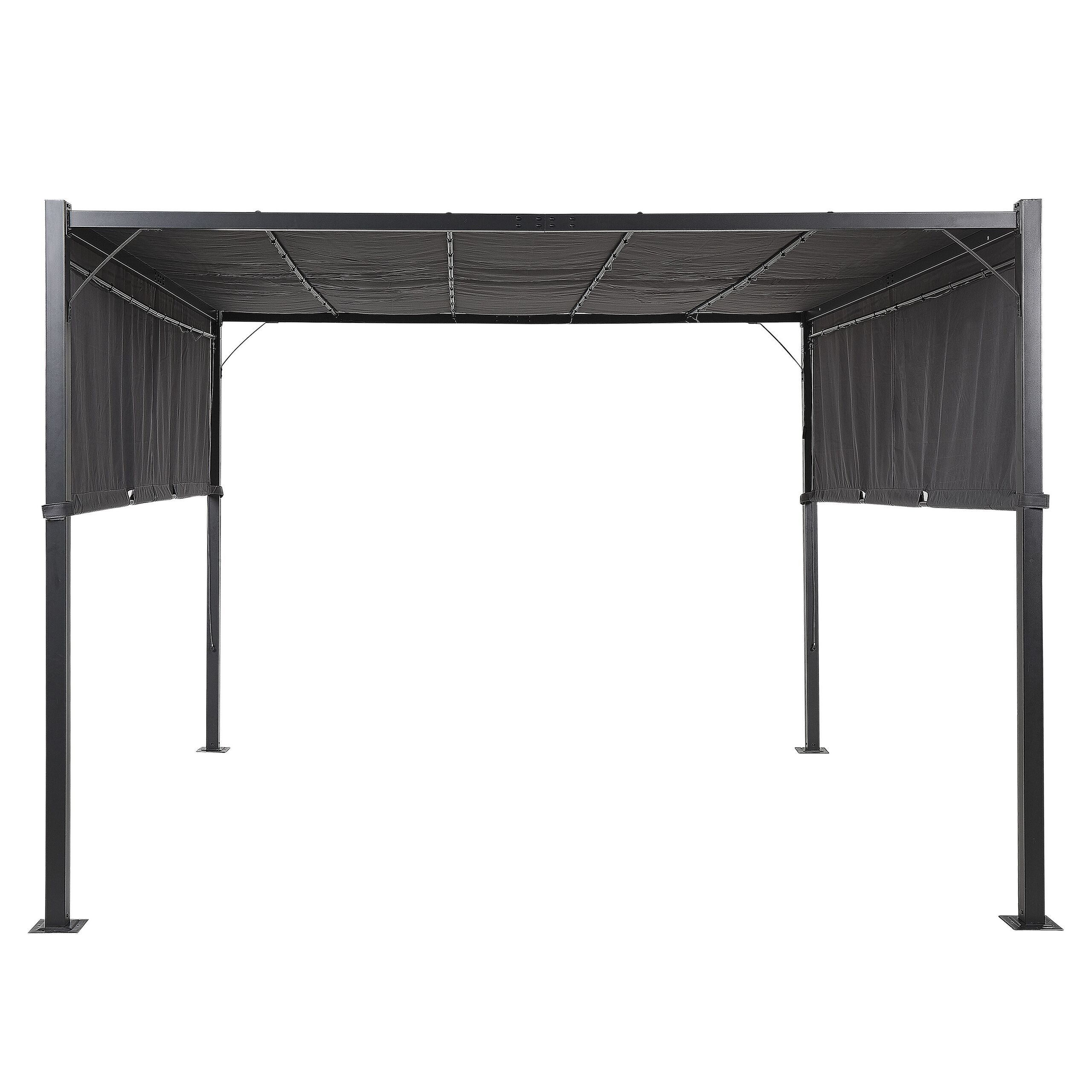 Beliani Pérgola de jardín Con luces LED Gris oscuro PARGA | Leroy Merlin