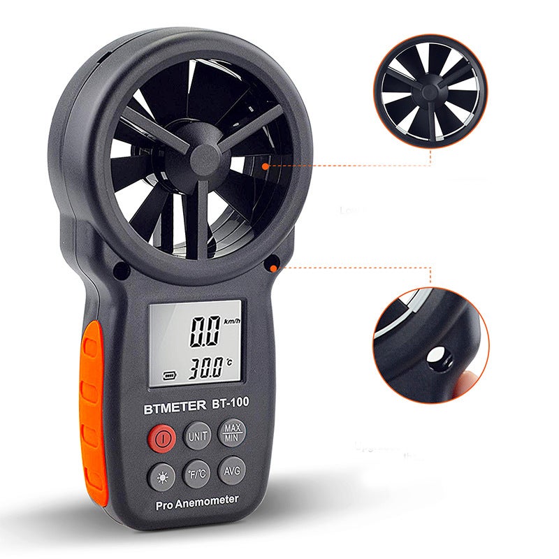Anemómetro digital portátil BT-100, instrumento de medición de ...