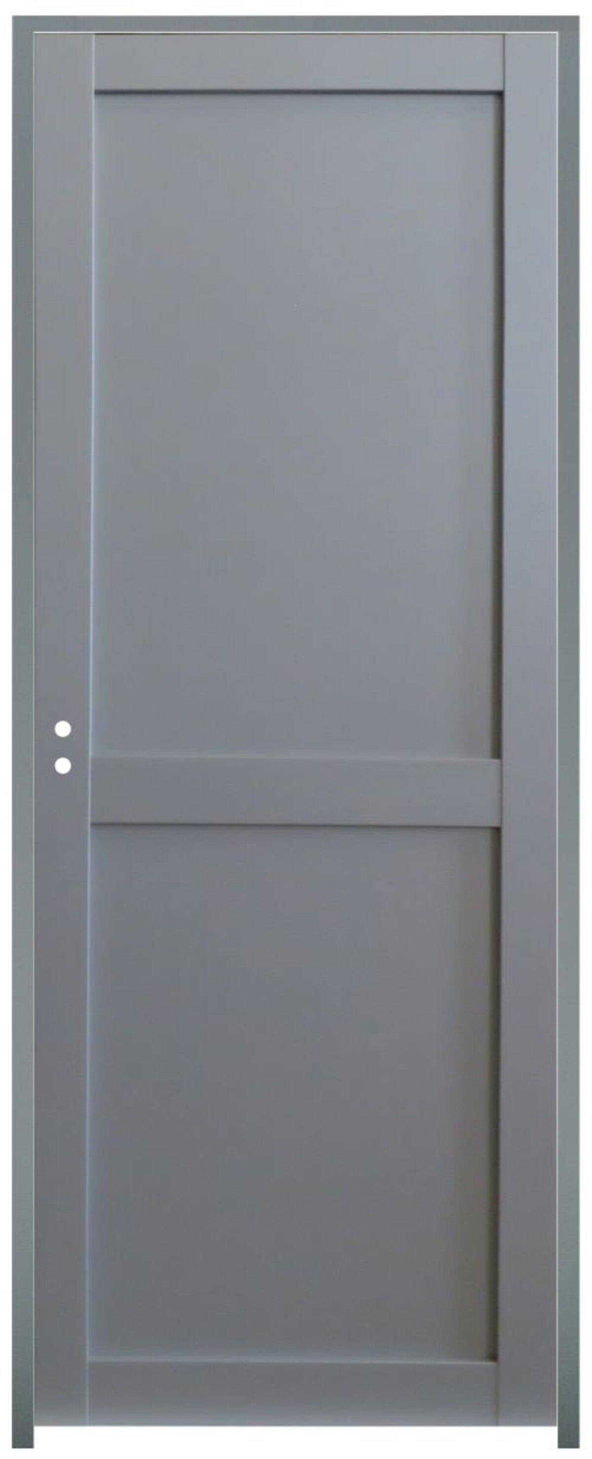 Bloc Porte Athena Ral7035 2 Panneaux H204 X L83 Poussant Droite Cotes ...