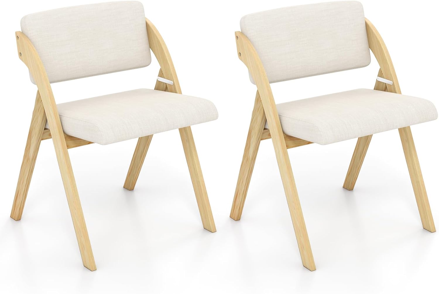 Lot de 2 Chaise Pliante en Bois, Chaise Salle a Manger avec Siège ...