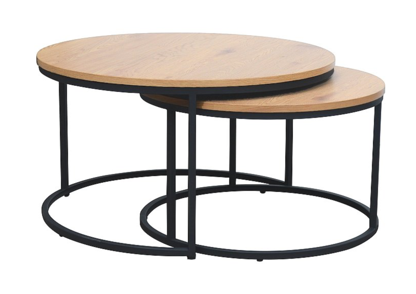 Table gigogne ronde bois et métal (x2) Onda | Leroy Merlin