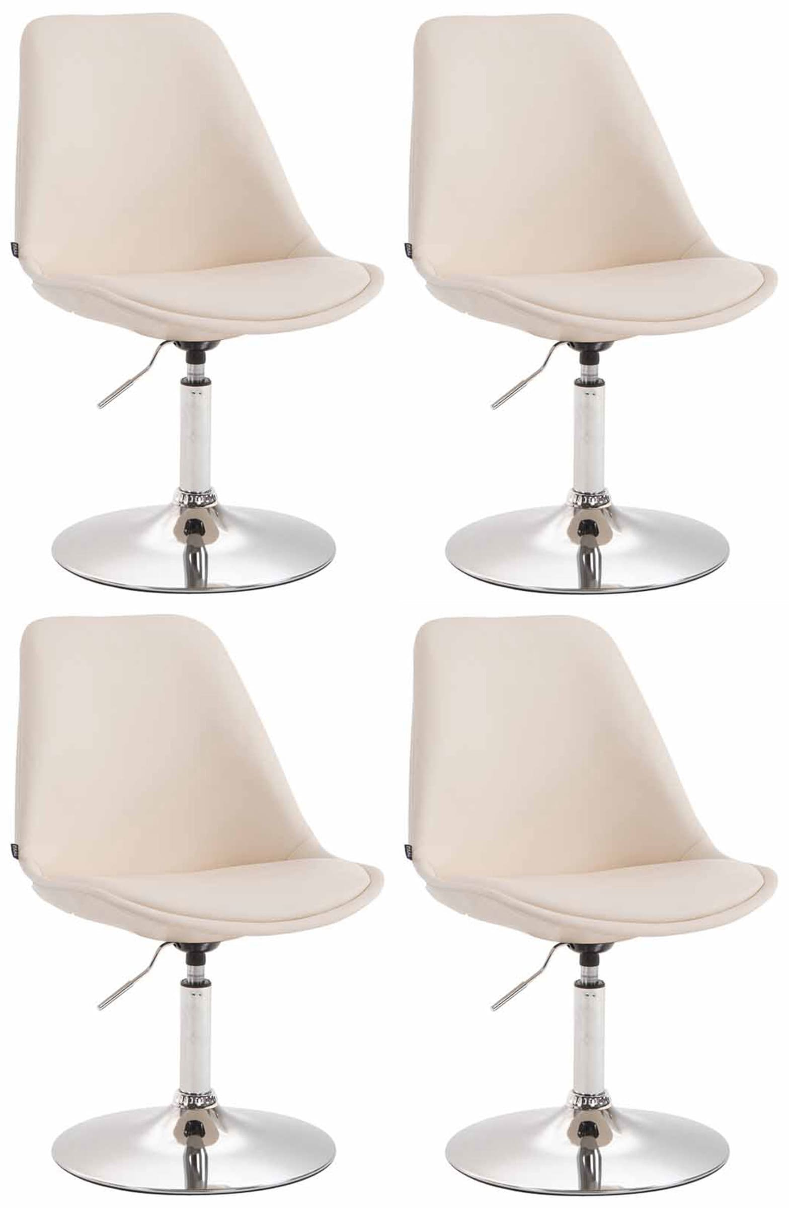 Set de 4 sillas Lounge Maverick en polipiel Crema|Cromado | Leroy Merlin