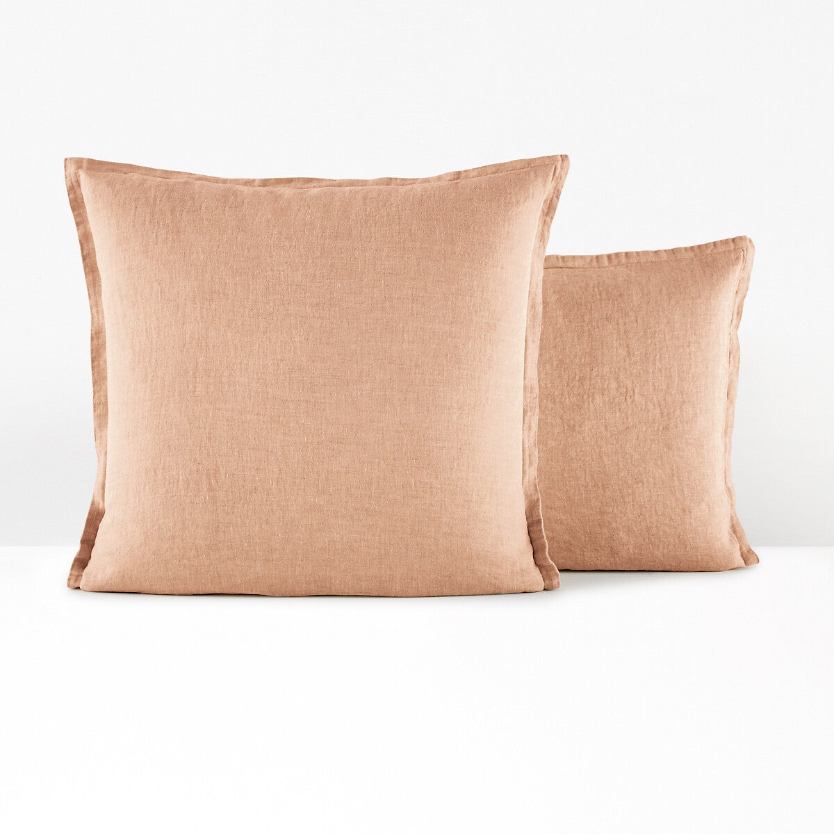 Taie d'oreiller en lin lavé, Linot - Rose nacre - 50 x 70 cm | Leroy Merlin