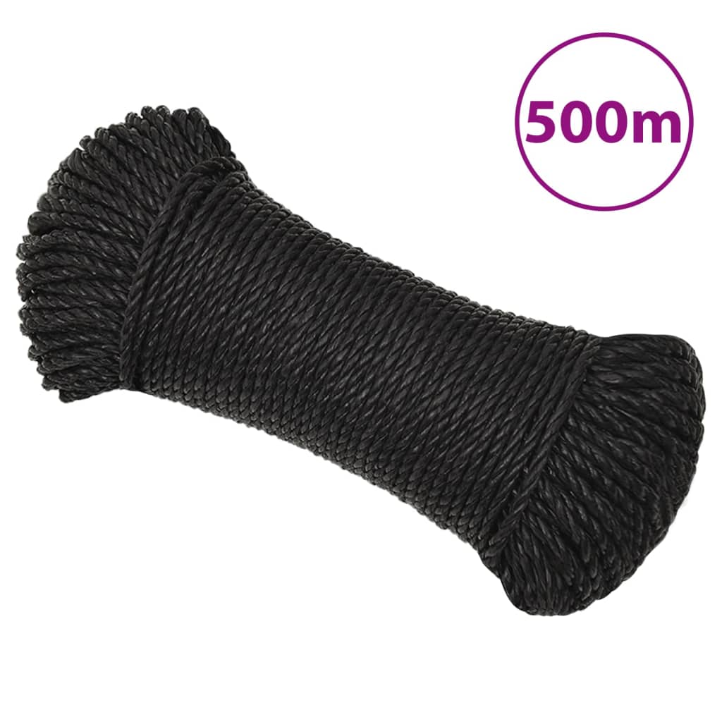 Maison Exclusive - Cuerda de trabajo polipropileno negro 8 mm 500 m ...