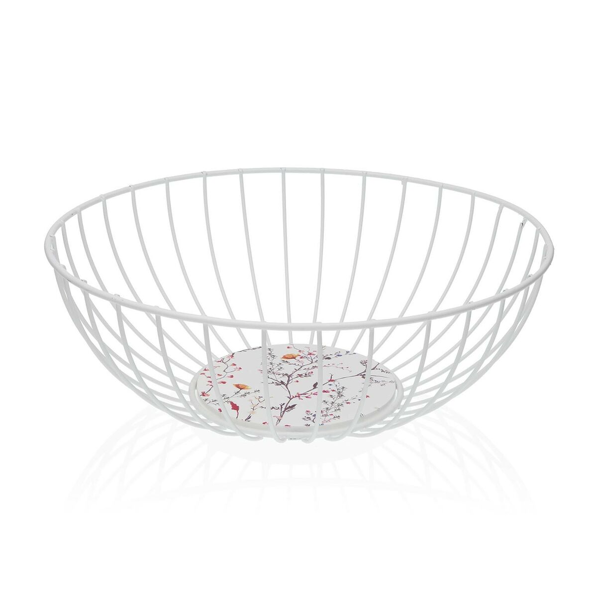 Coupe à fruits Versa Balbec Blanc Métal Acier Bois MDF 28 x 10 x 28 cm ...