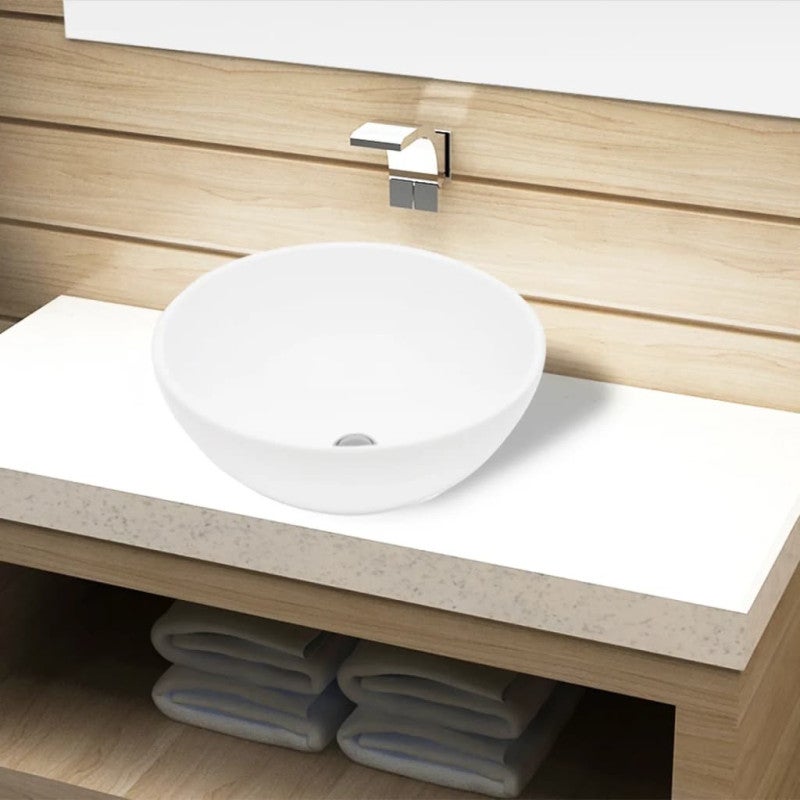Lavabo de salle de bain Céramique Rond Blanc | Leroy Merlin