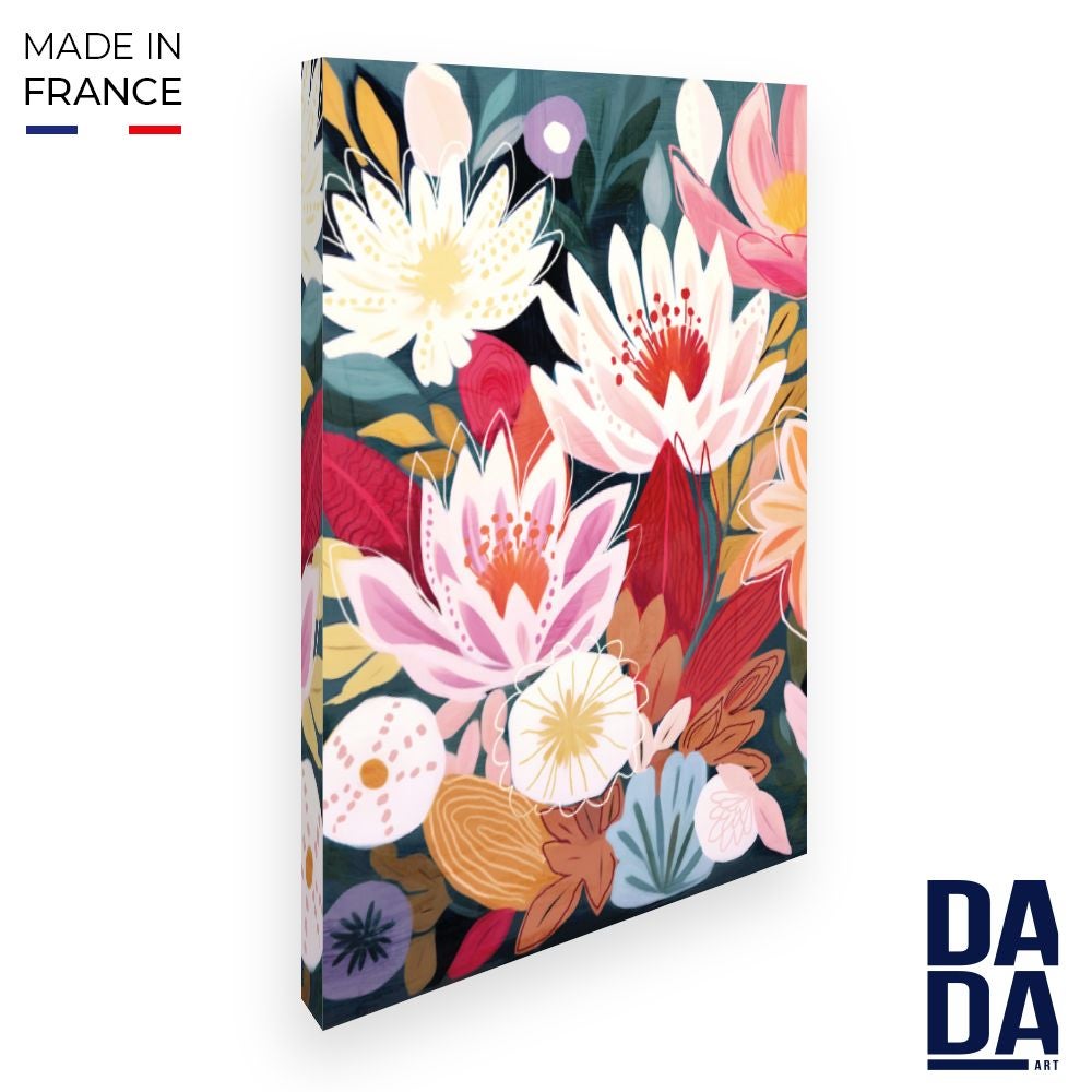 Toile Fleurs dessinées / 100x140cm / Fabriqué en France / DADA ART ...