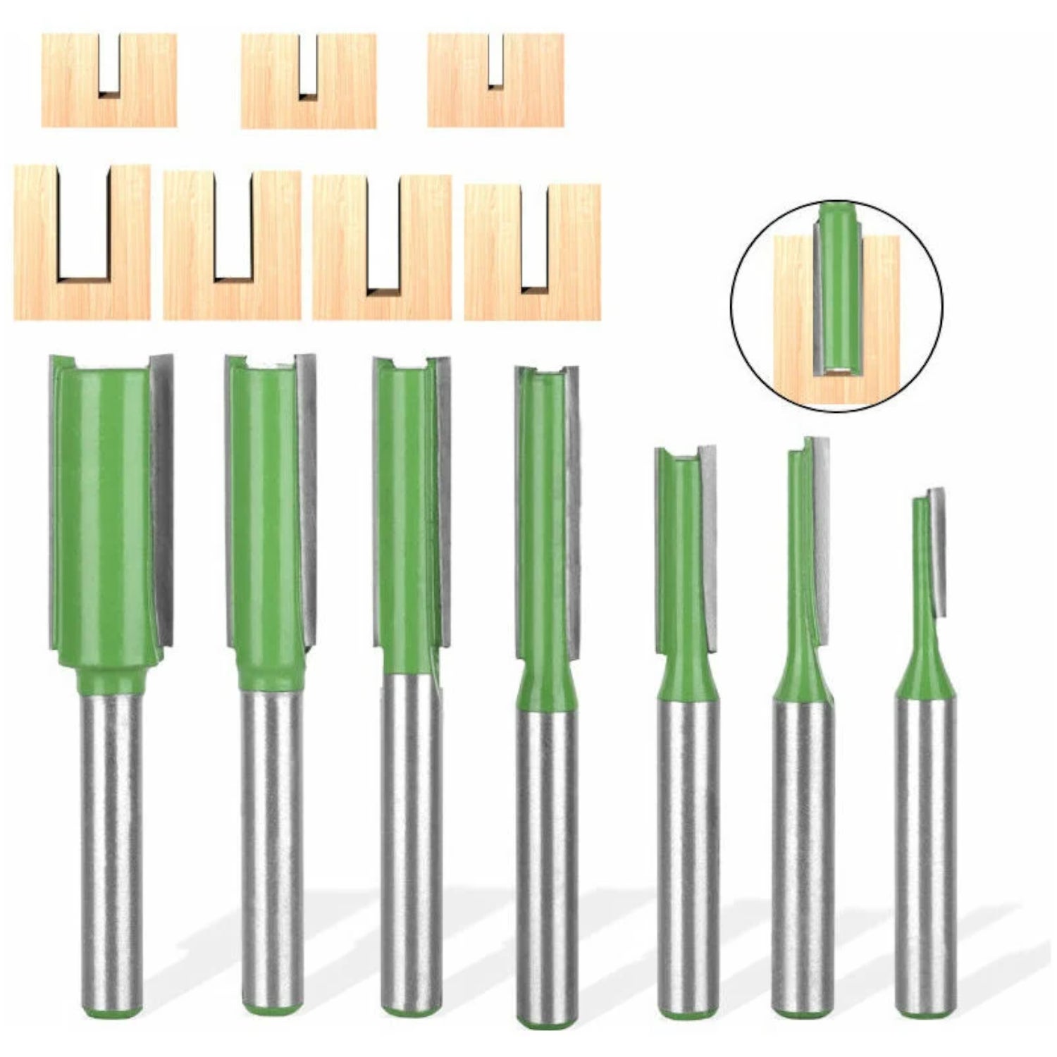 7 piezas de fresa recta para fresadora, fresadora recta doble canal ...