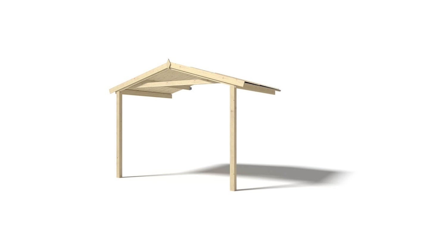 Avant-toit en bois 3x2m pour le chalet de jardin 3m, couleur naturel ...