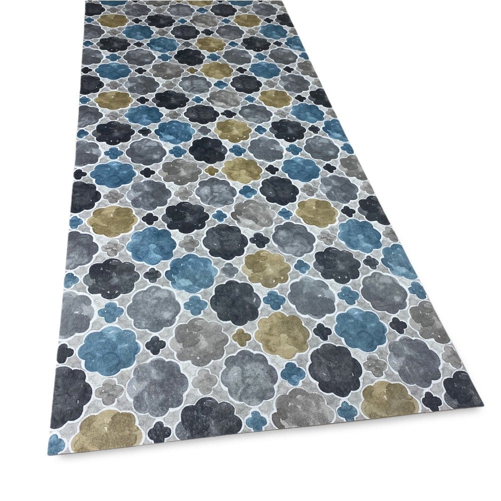 TAPIS Kitchen Runner Passatoia Anti-slip CEMENTINE BLUE CLOUDS made in ...