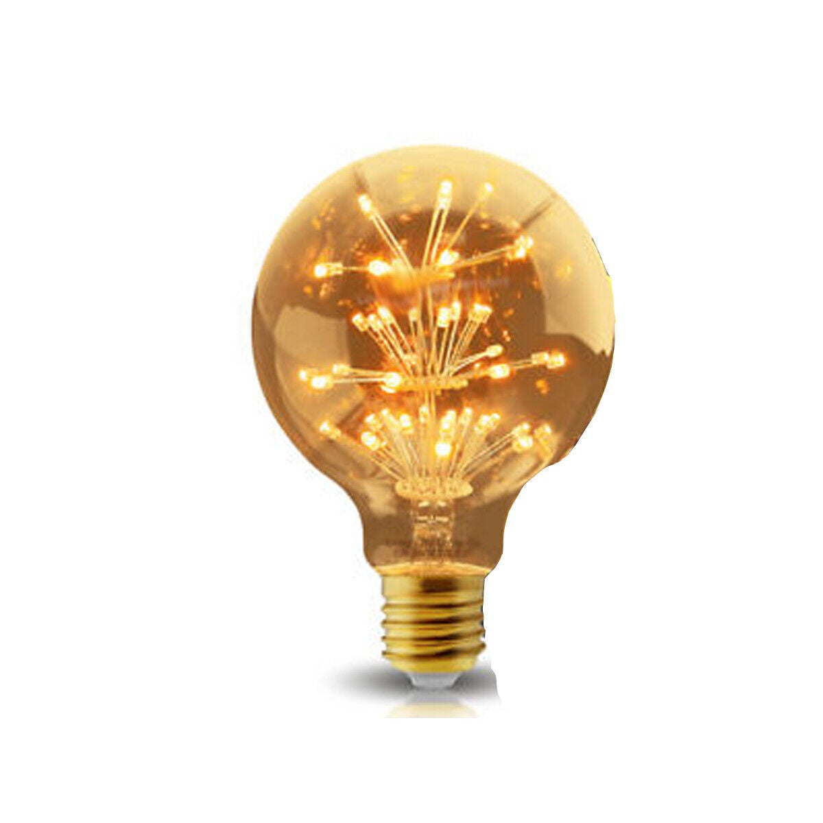 BOMBILLA LED 3W LUZ CÁLIDA CONECTOR E27 ESFERA GLOBO G95 ESTRELLA BRILLANTE 2200K | Leroy Merlin