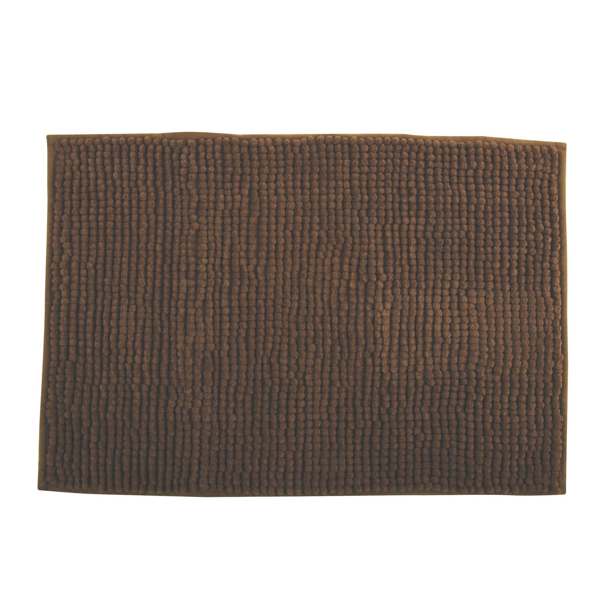 Well Home Alfombra de baño Oruga en microfibra color chocolate 40x60 cm ...