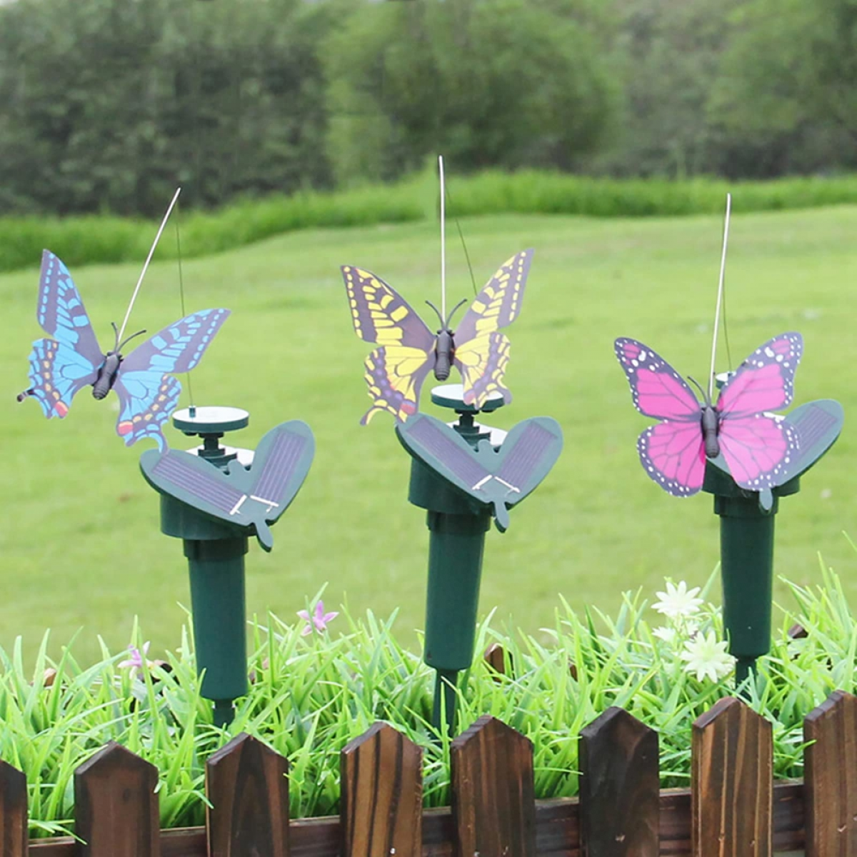 Lot de 3 statues de papillons solaires à piles pour décoration ...