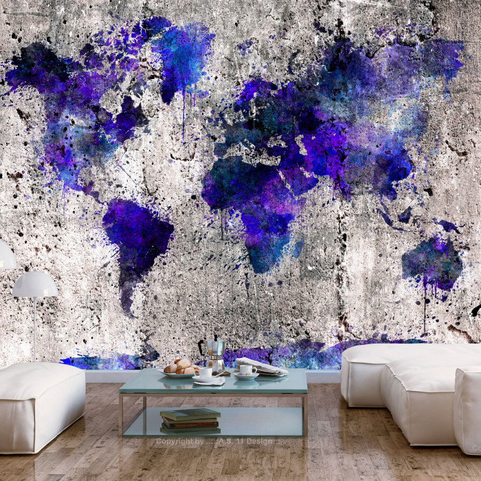 Papier Peint "World Map : Ink Blots" 140 x 200 cm | Leroy Merlin
