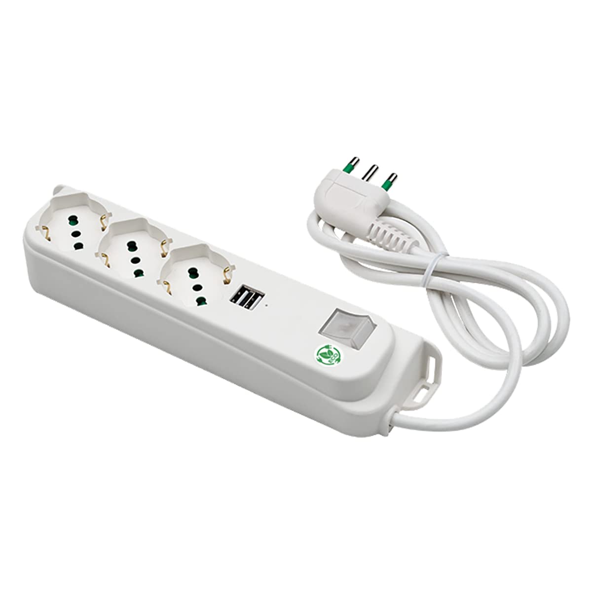 Multiprise OMEGA ECO 3 prises schuko Italien/Allemand 2P+T 16A + 2 USB ...
