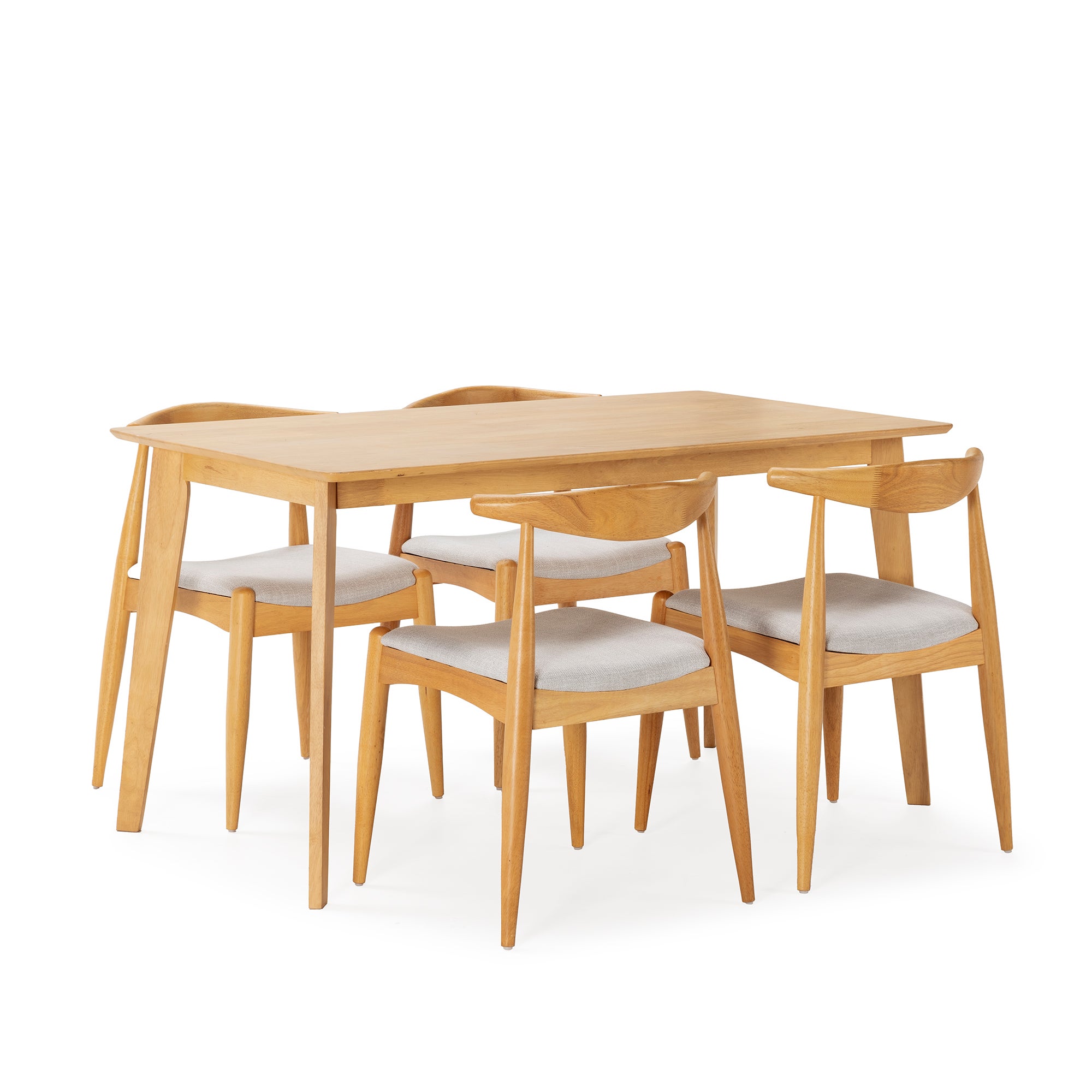 Juego de mesa 140x80 cm y 4 sillas de comedor Corzo color Roble | Leroy ...