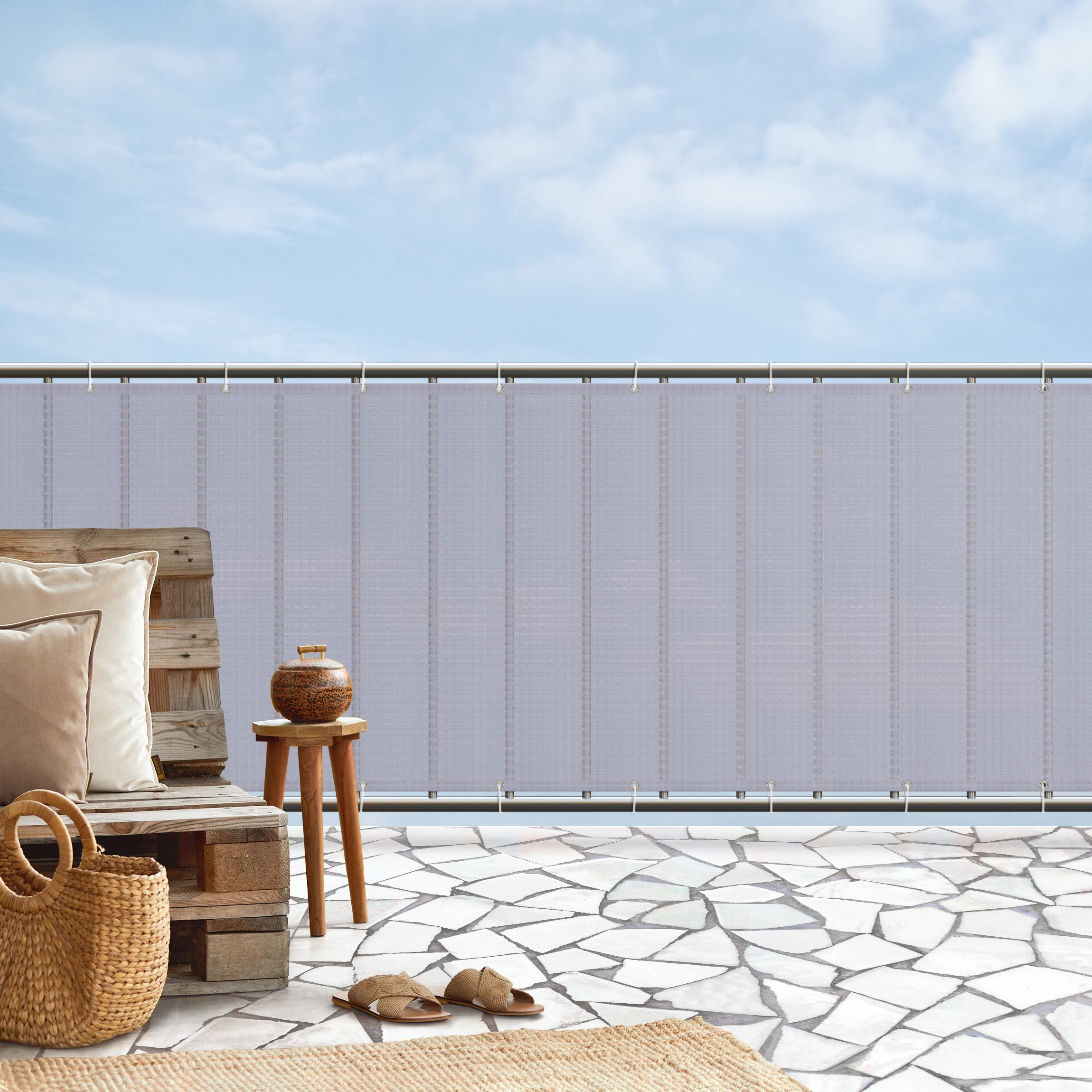 Brise-vue pour balcon - Violet gris pastel 550 x 75 cm | Leroy Merlin