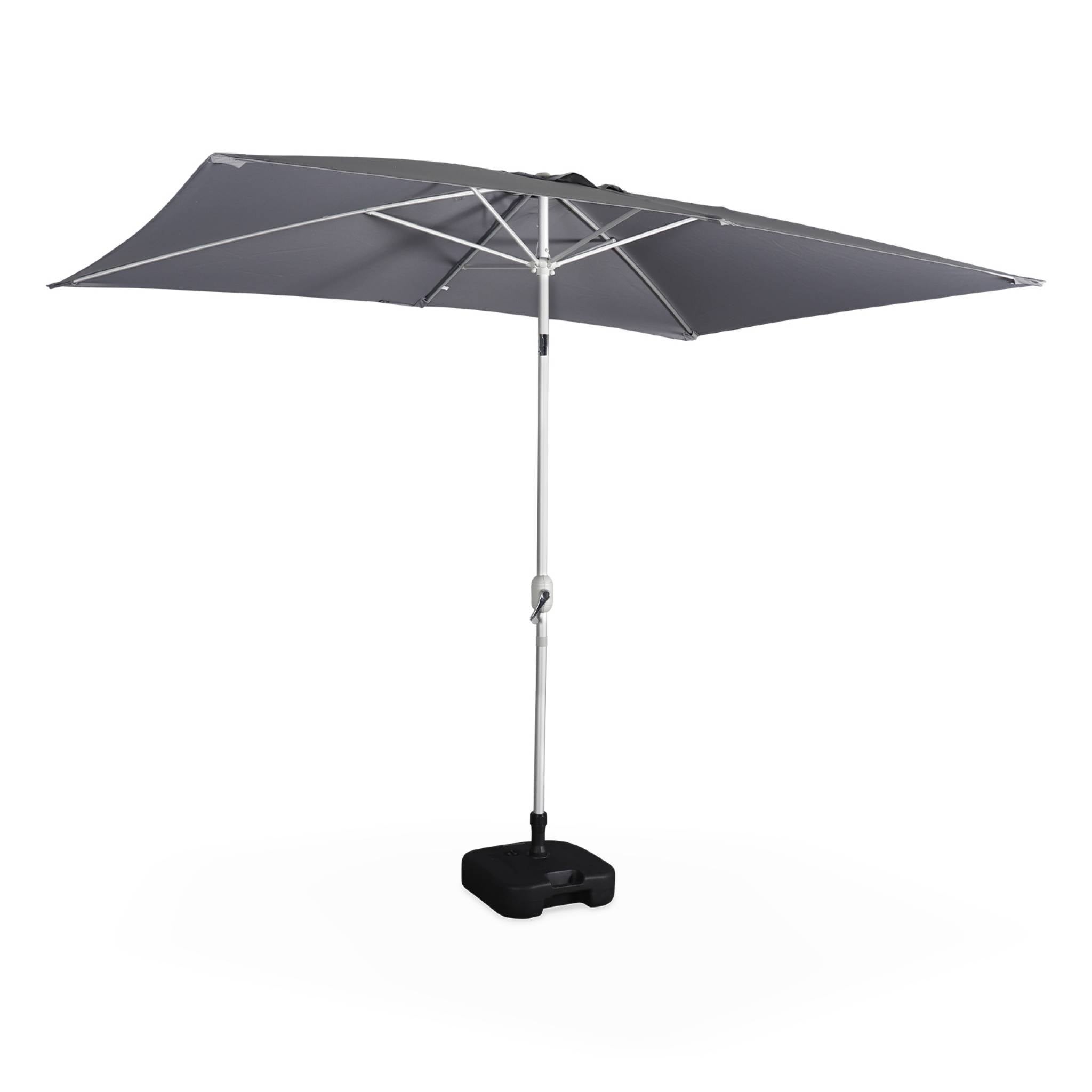 Parasol Wissant. 2x3m. couleur gris. mât central. aluminium anodisé ...