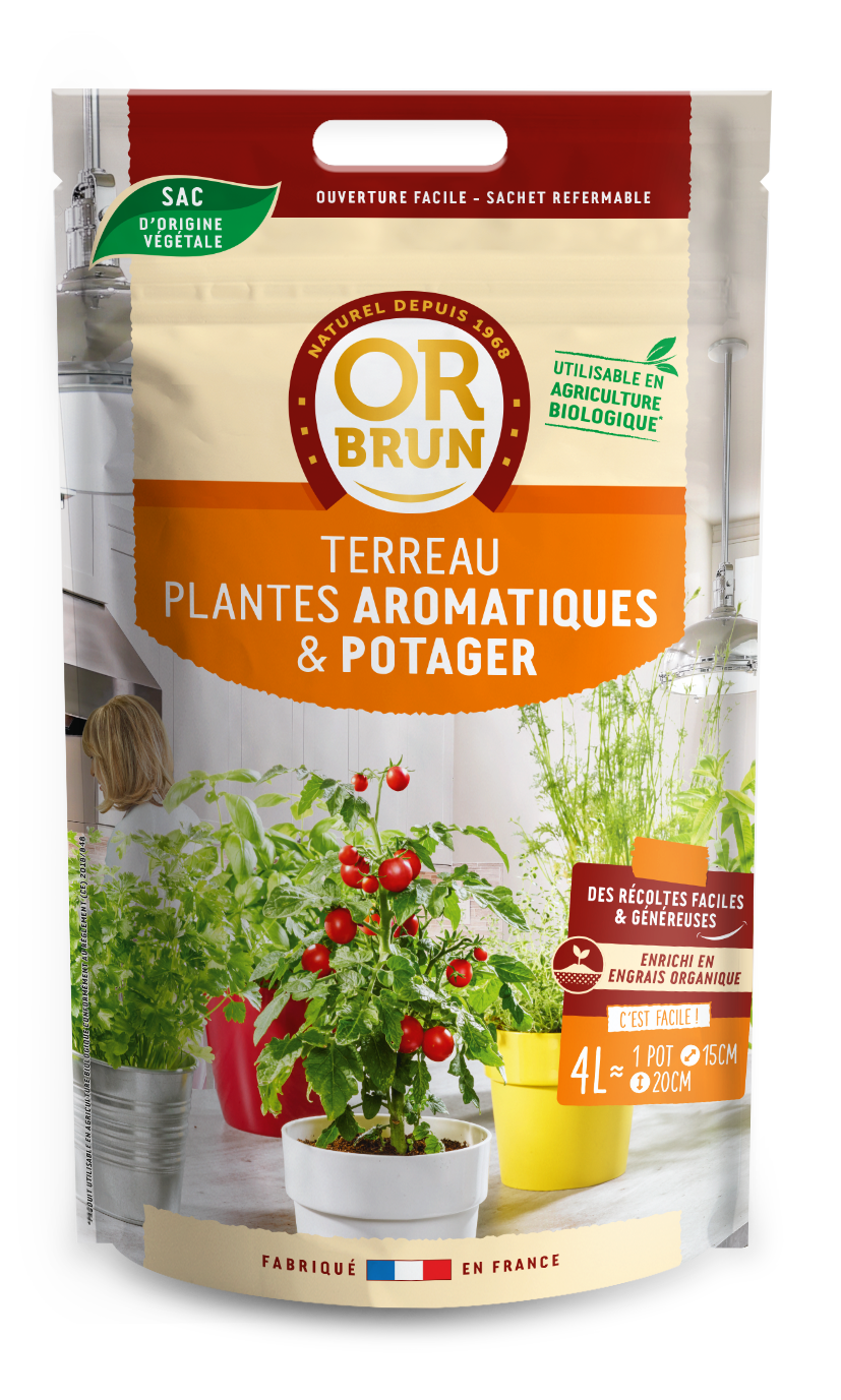 OR BRUN OBRTCDPOTAROM4 -Terreau Potager & Plantes Aromatiques - 4L ...