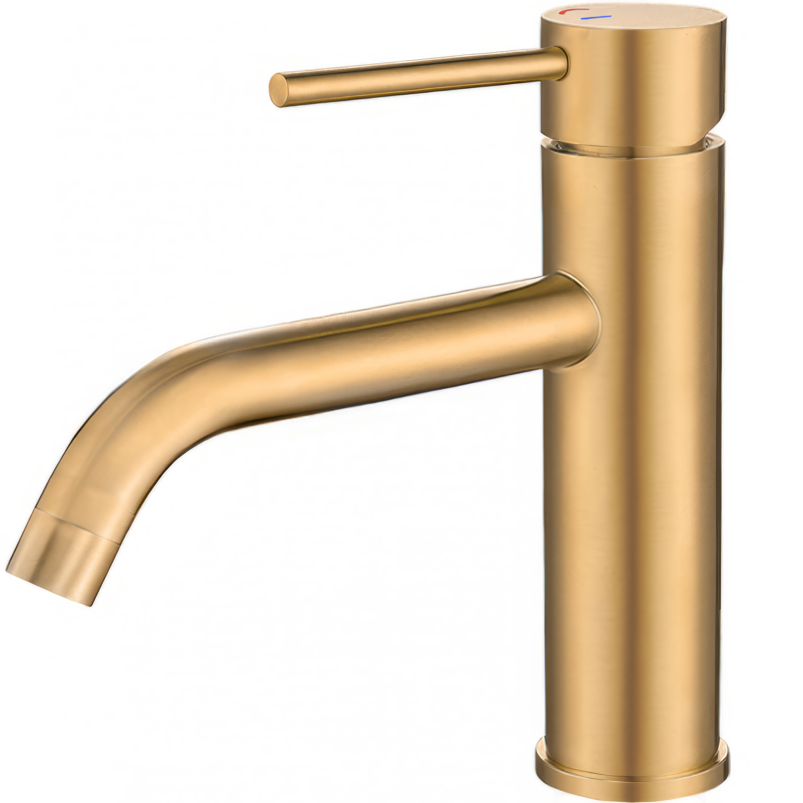 Valaz Grifo de lavabo con apertura en agua fría monomando redondo oro ...