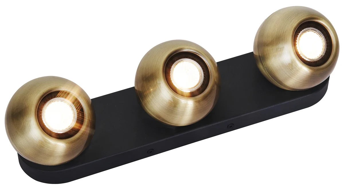 Exceptionnel plafonnier noir à 3 ampoules bronze GU10 | Leroy Merlin