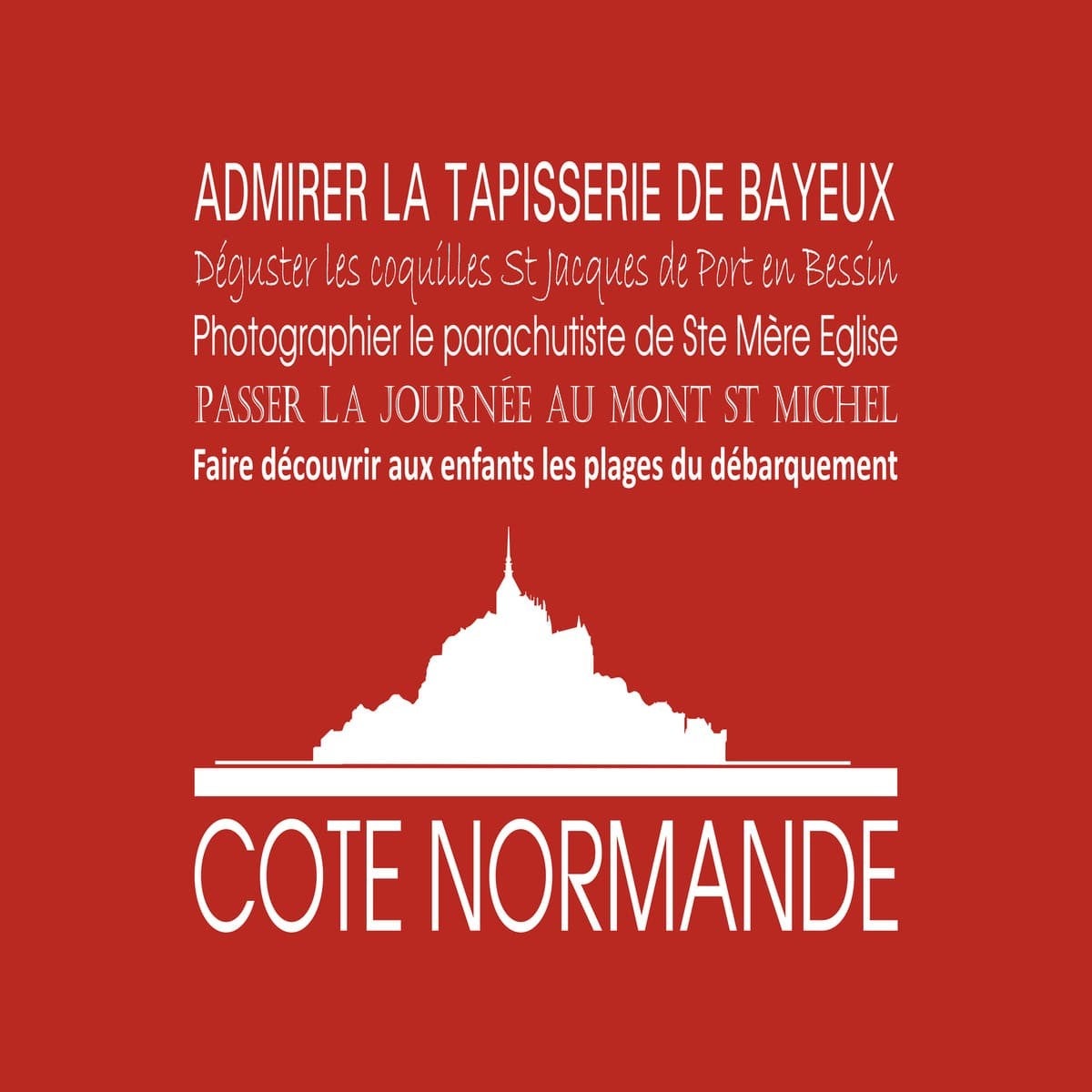 Tableau sur toile côte Normande rouge 30x30 cm | Leroy Merlin