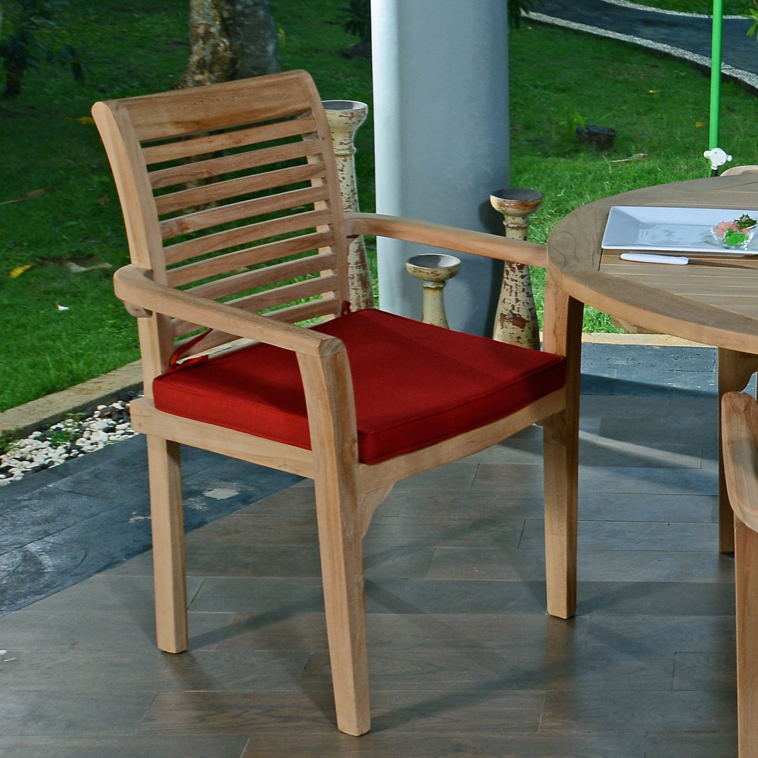 Poltrona impilabile in teak massiccio Samoa | Leroy Merlin
