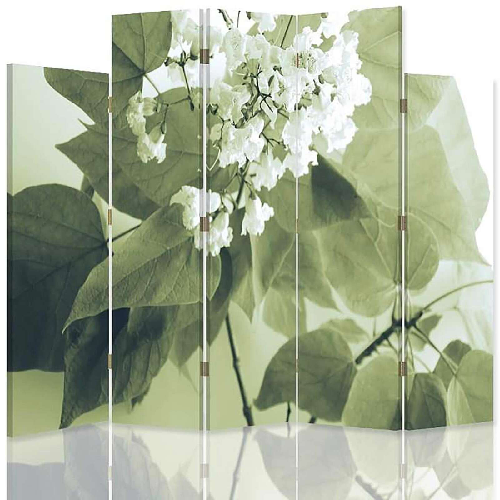 Paravent Design Floral Blanc Décoratif pour Intérieur - 180 x 180 cm ...