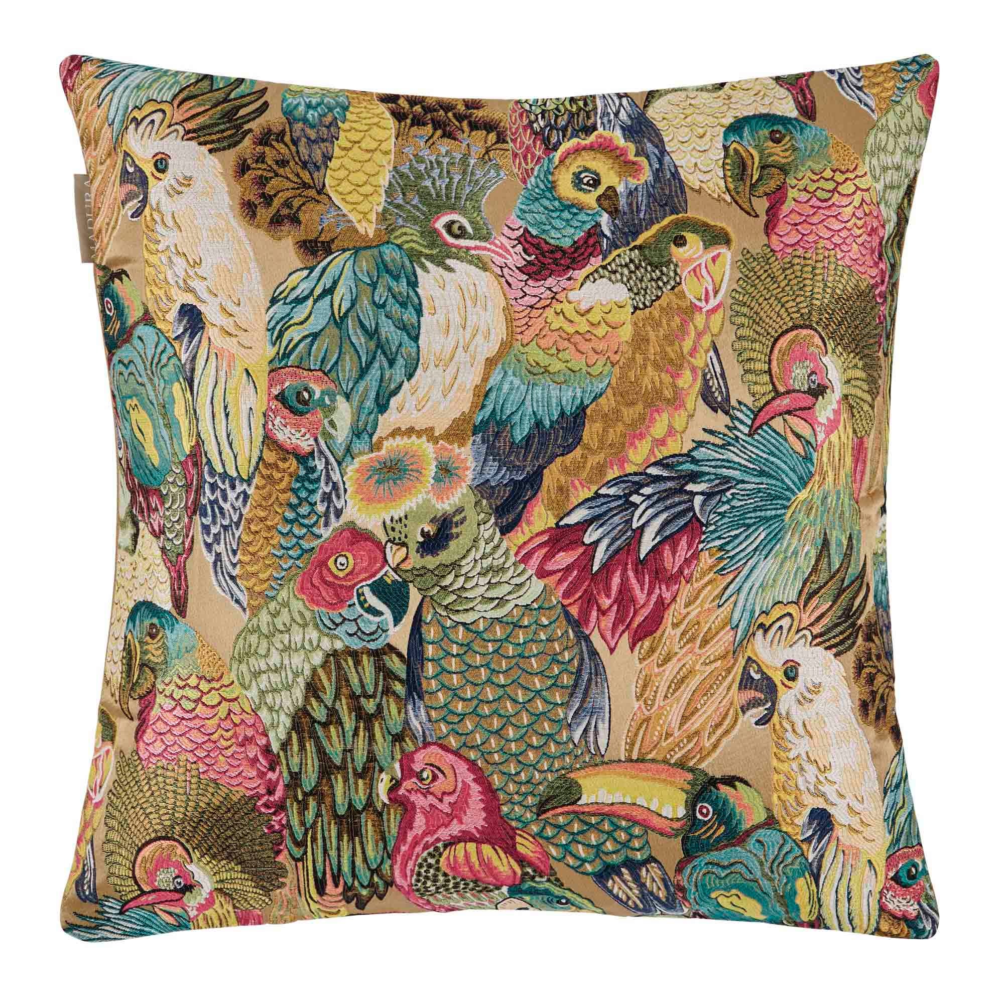 MADURA - Housse de coussin Jungle Birds en Jacquard effet tapisserie ...