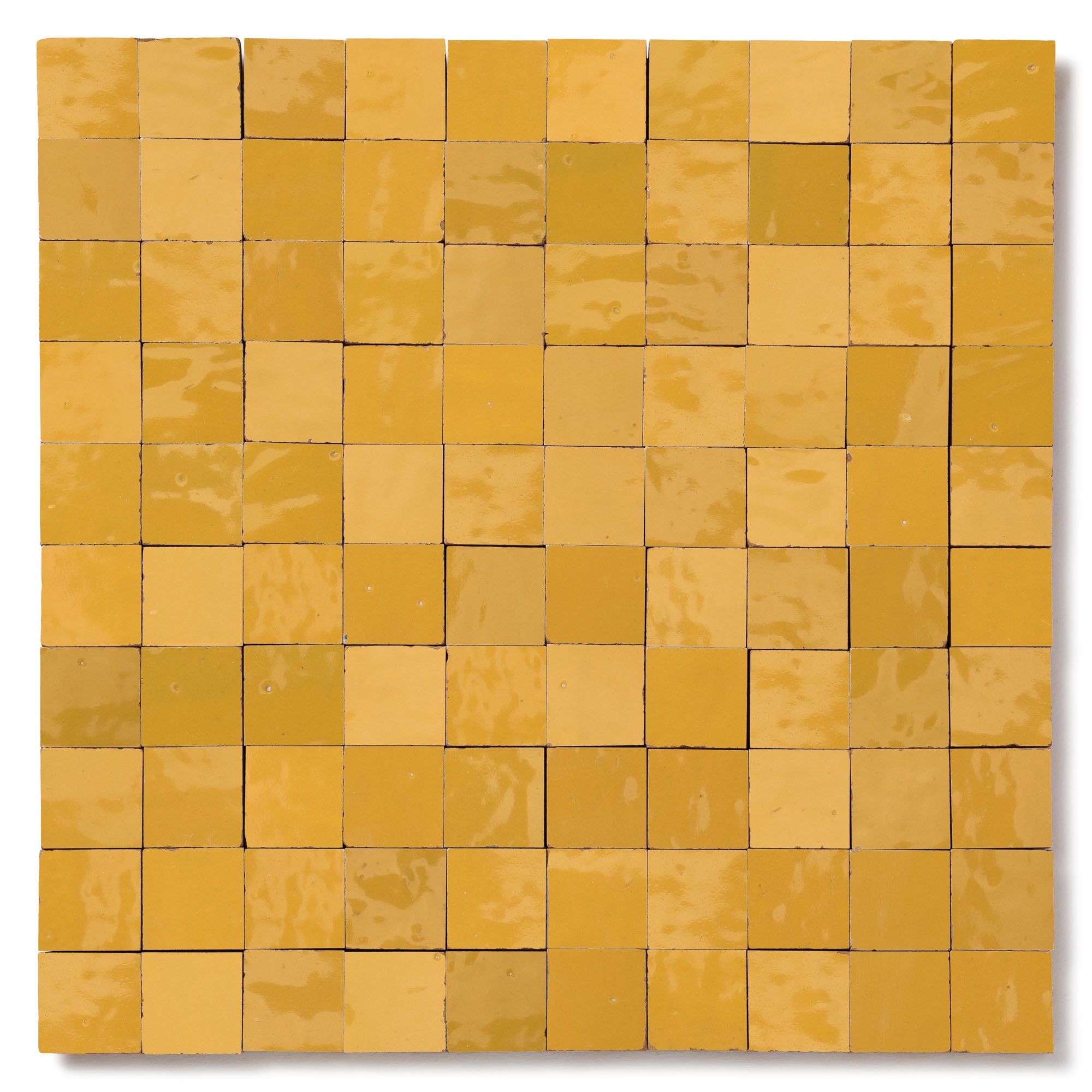 Zellige Marocain Artisanal Véritable - Jaune Moutarde 3x3 cm ...