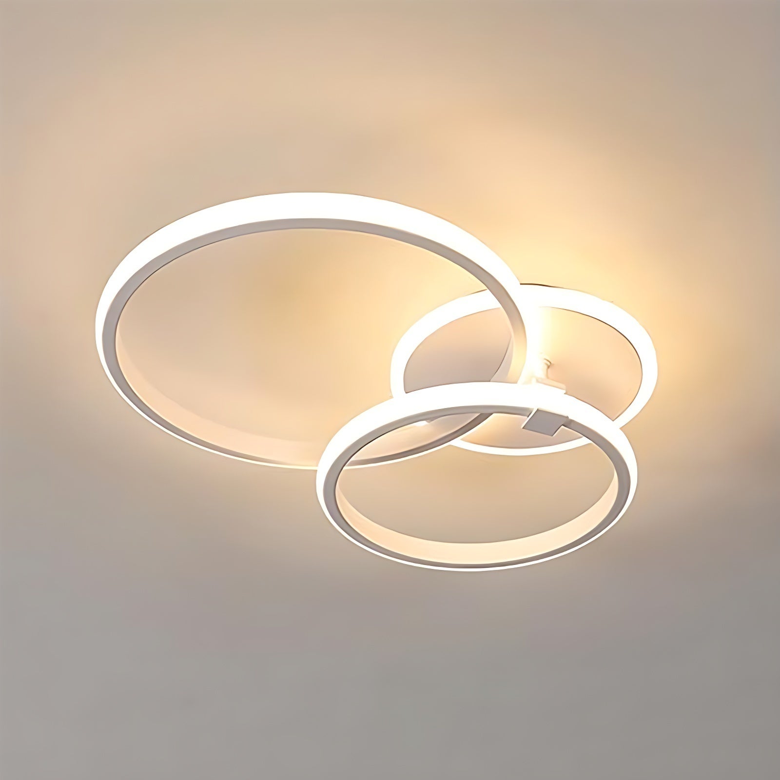Luz de techo LED acrílica con dos anillos - Blanco 40W, Anillo grande ...