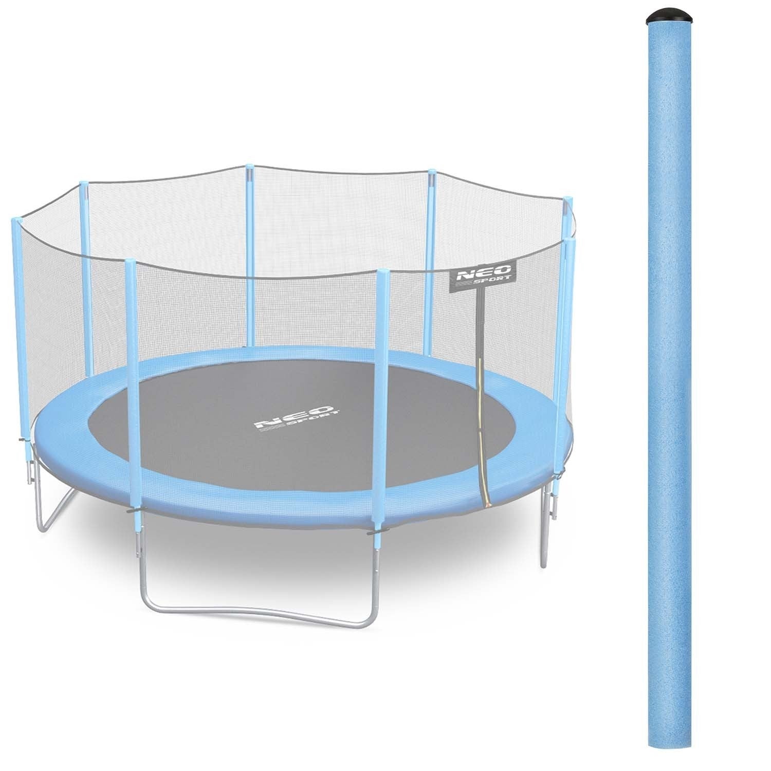 Poteau supérieur de trampoline avec filet extérieur 8-15 pi bleu Neo ...