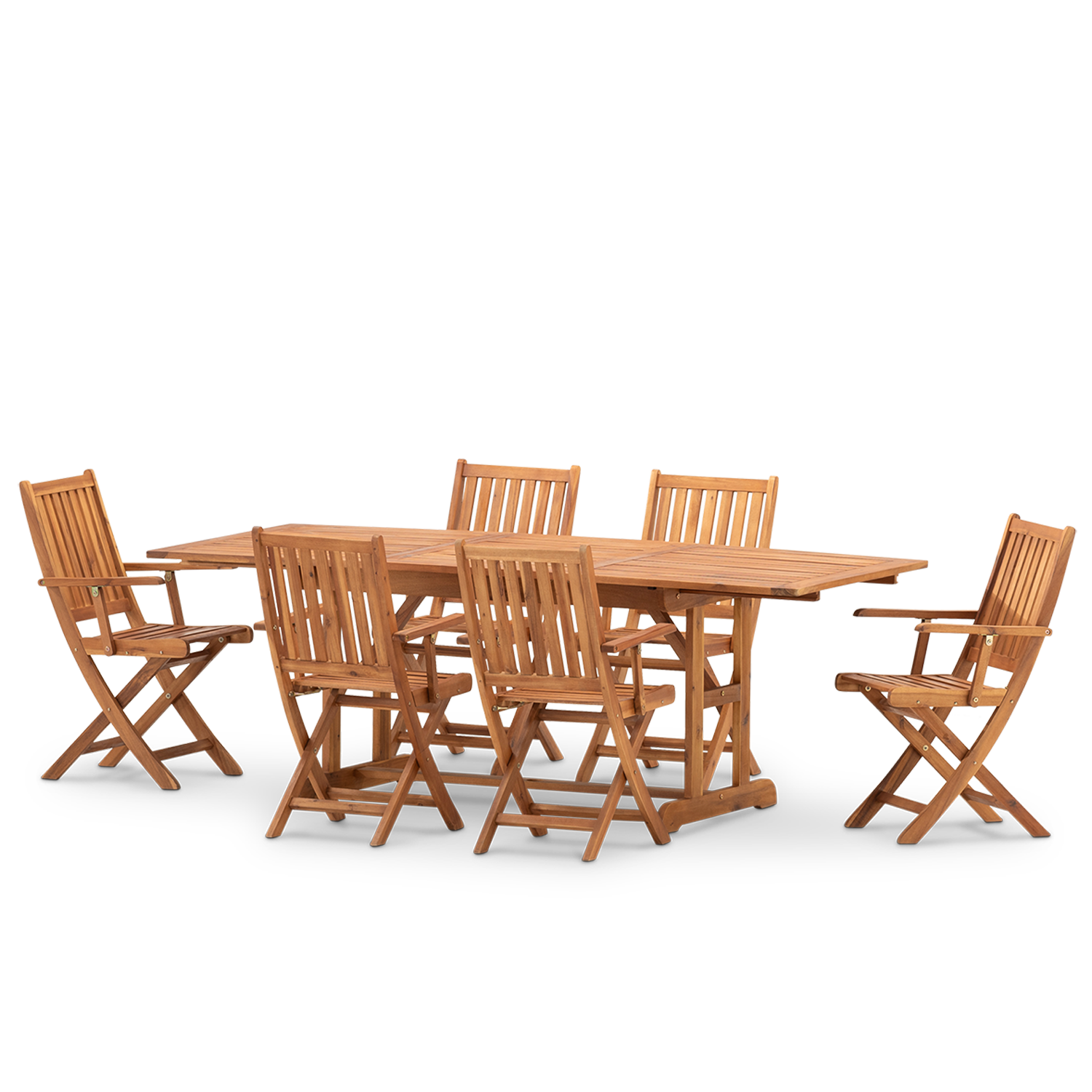 Table de jardin extensible 180/240×100 et 6 chaises pliables - Java ...