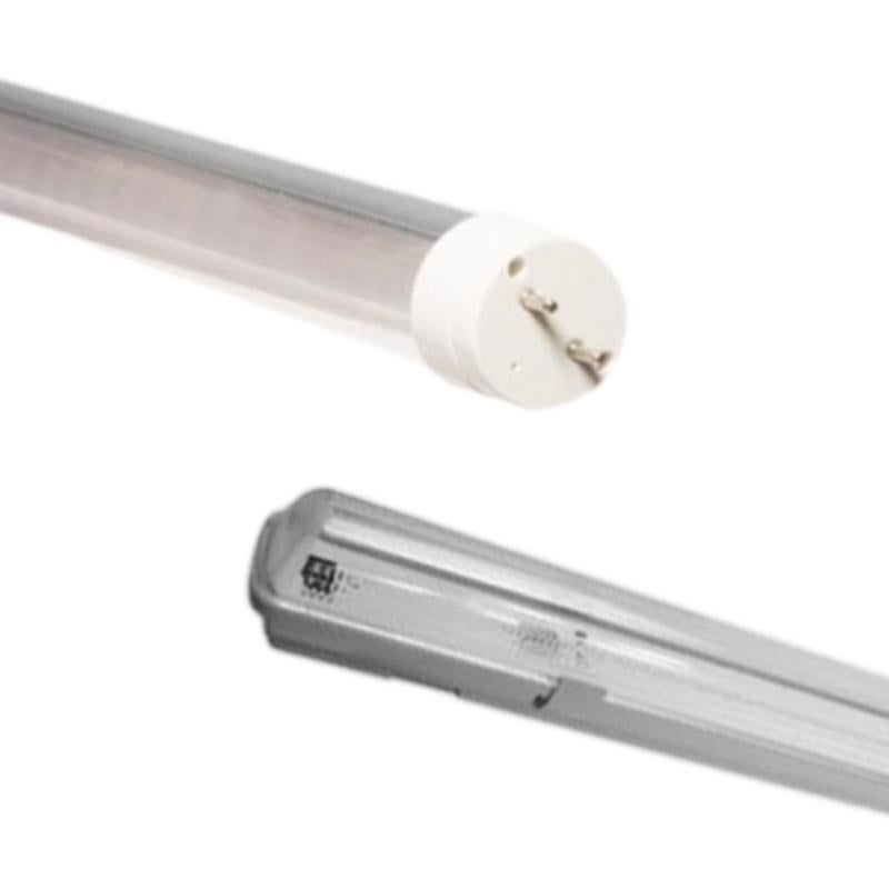 Kit de Réglette LED étanche + Tube Néon LED 60cm T8 10W - Blanc Neutre ...