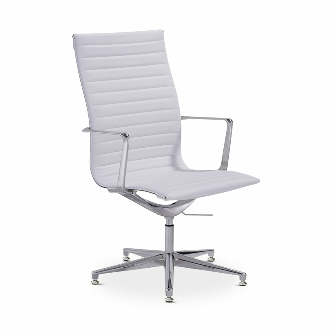 Furnicher Ava - Chaise de Conférence - Blanc Faux cuir - 57x59x107cm ...