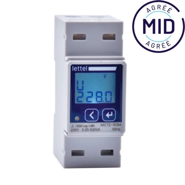 Compteur d'énergie multi-mesures mono 63A direct - Agrément MID et com ...