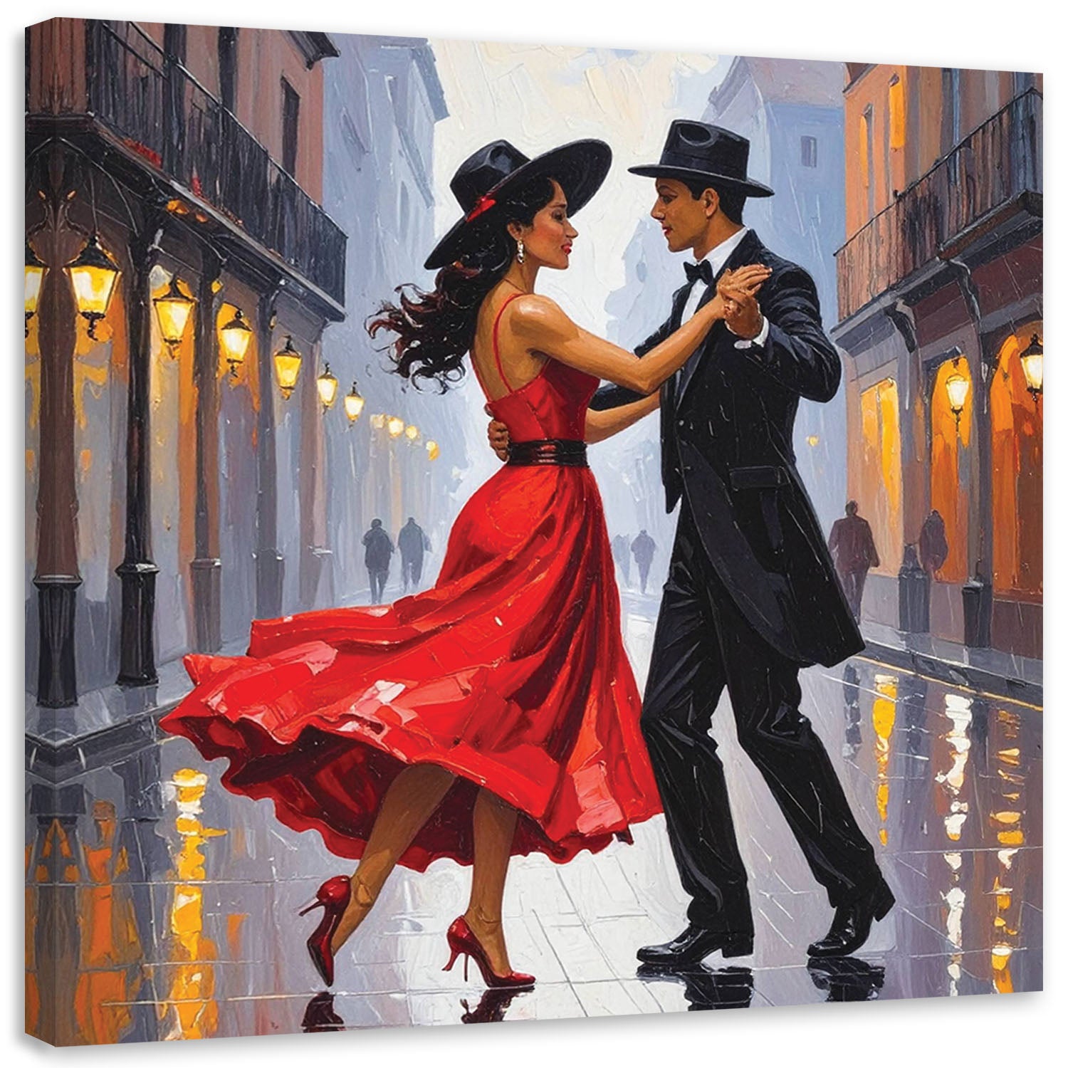 Tabelau sur Toile Couple amoureux Danse 60x60 | Leroy Merlin