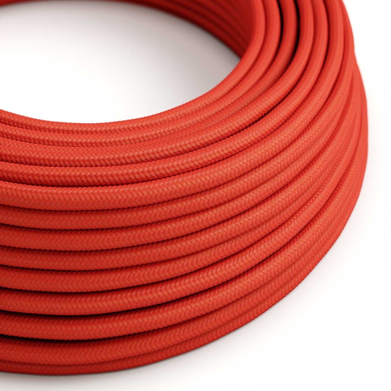 Câble électrique rond en tissu rouge | Leroy Merlin