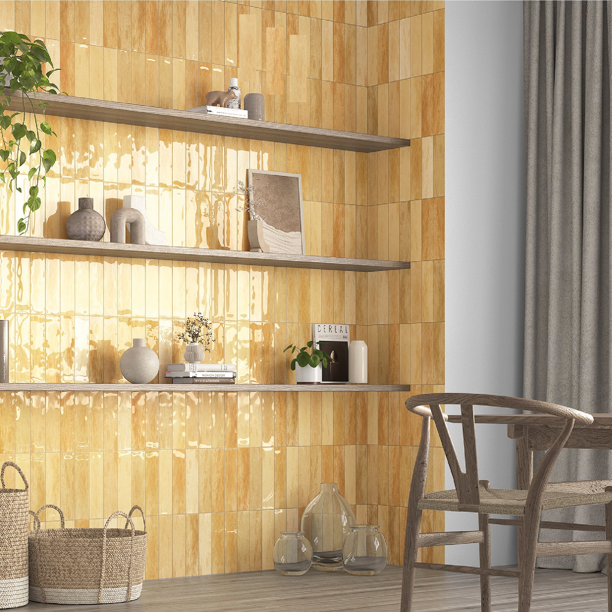 Azulejo interior y exterior. Porcelánico Premium Serie Zellige Ochre ...