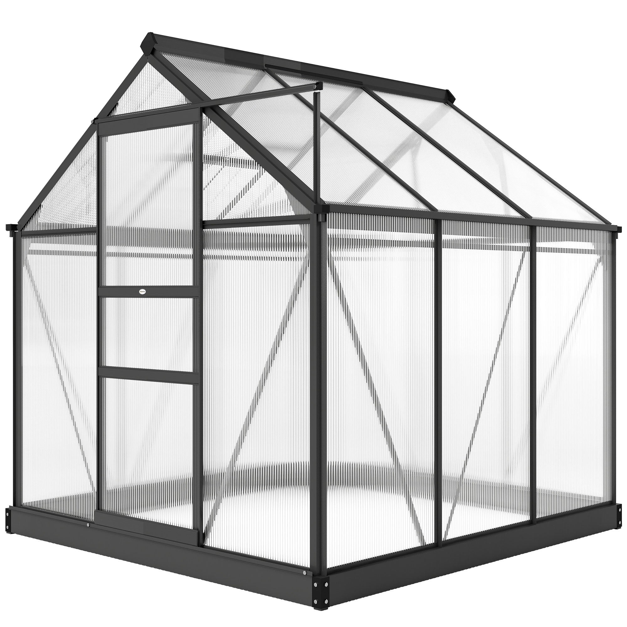 Serre de jardin polycarbonate 3,65m² 190 x 192 x 201 cm résistant aux ...