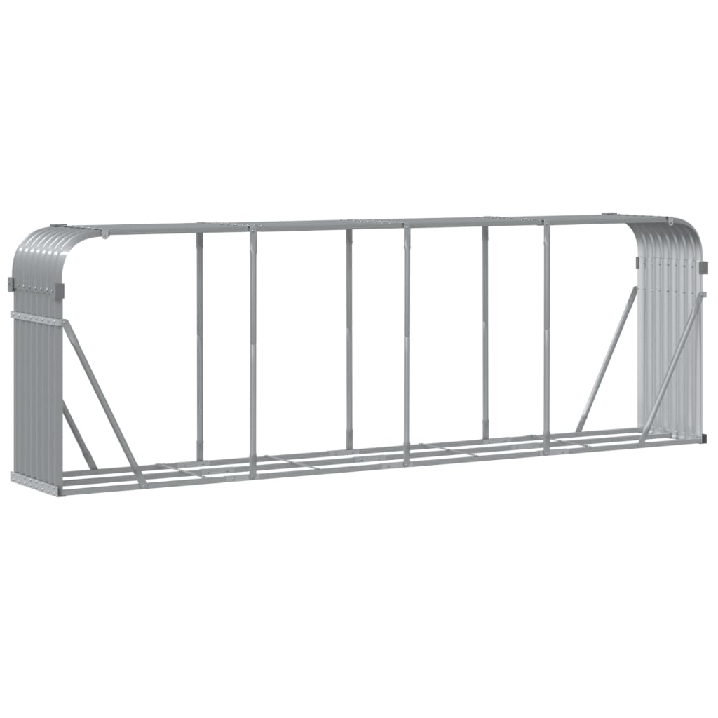 Leñero de color claro 300 x 45 x 100 cm acero galvanizado gris 02 ...
