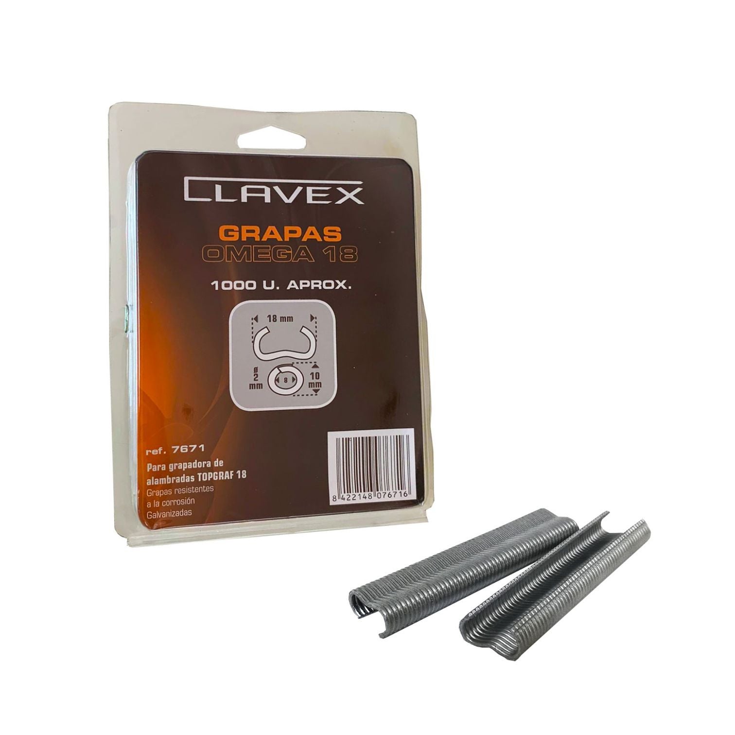 Grapa Omega cercados alambradas y vallas Clavex 18 acero galvanizado ...