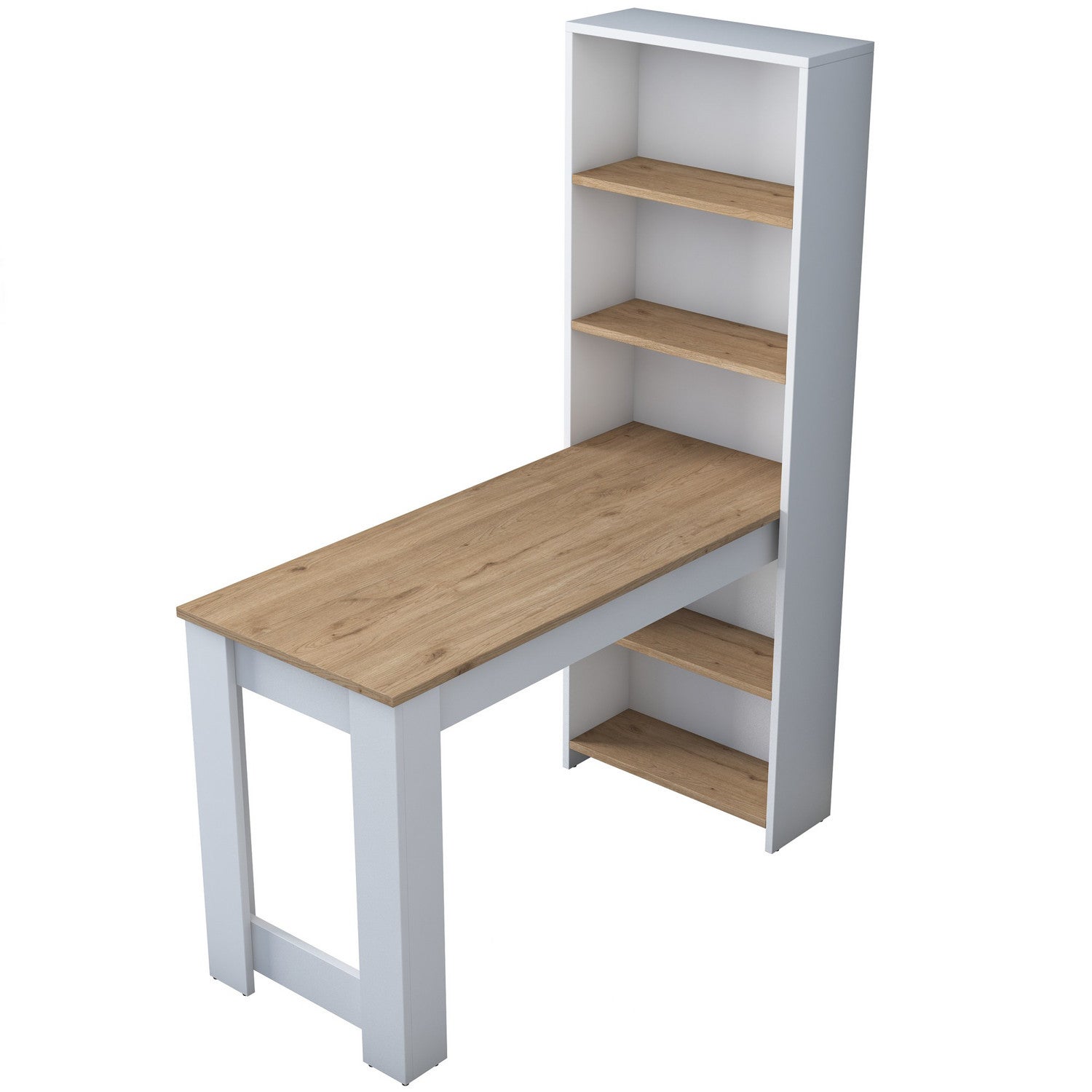 Mesa de comedor de madera "Jong" con estantes - 120 x 54 x 154 cm ...