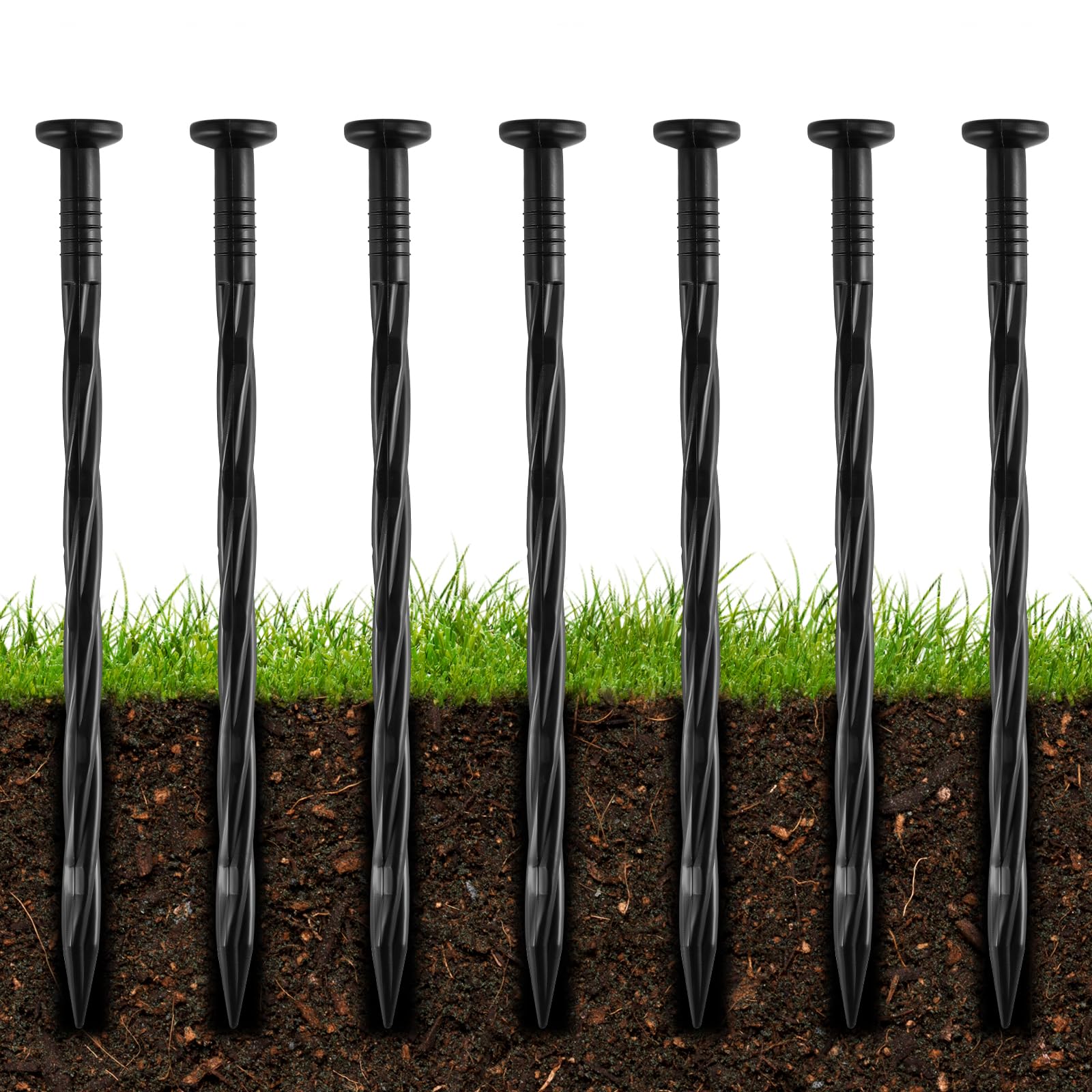 20pcs 20cm Plastic Landscape Edging Anchoring Stakes, Spiral Landscape ...