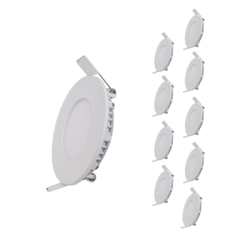 Downlight Dalle LED 12W Extra Plate Ronde - Pack de 10 / Blanc Neutre ...